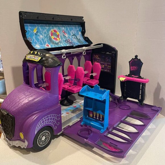 monster high | Toys | Big Monster High Deluxe School Bus Mobile Salon ...